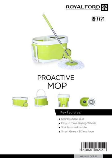 Royalford RF7721 Proactive Mop With 360° Rotating Mop Plate