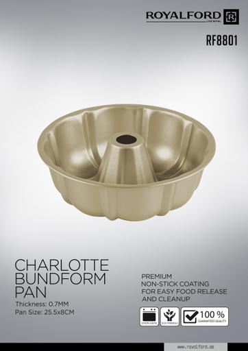 Buy Royalford Bundt Form Pan (Size 25.5X8 Cm, 0.7 Mm), Premium Gold ...