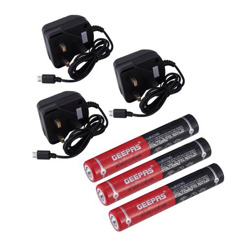 3 IN 1 Family Pack Rechargeable Led Flashlight Geepas GFL4658