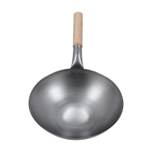 Iron Wokpan with Wooden handle-30CM