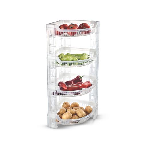 Royalford 4 Layer Transparent Corner Rack