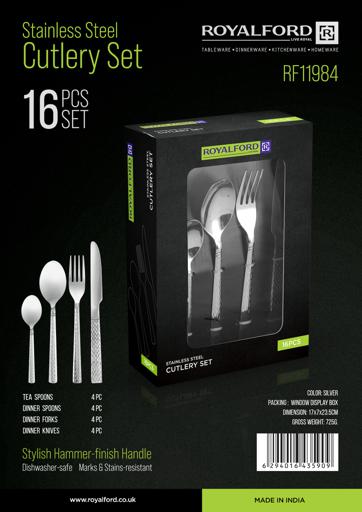 Royalford 16Pcs Stainless Steel Cutlery Set